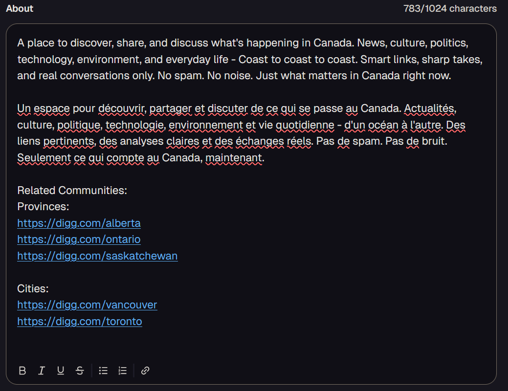 Error when editing community | digg | Digg