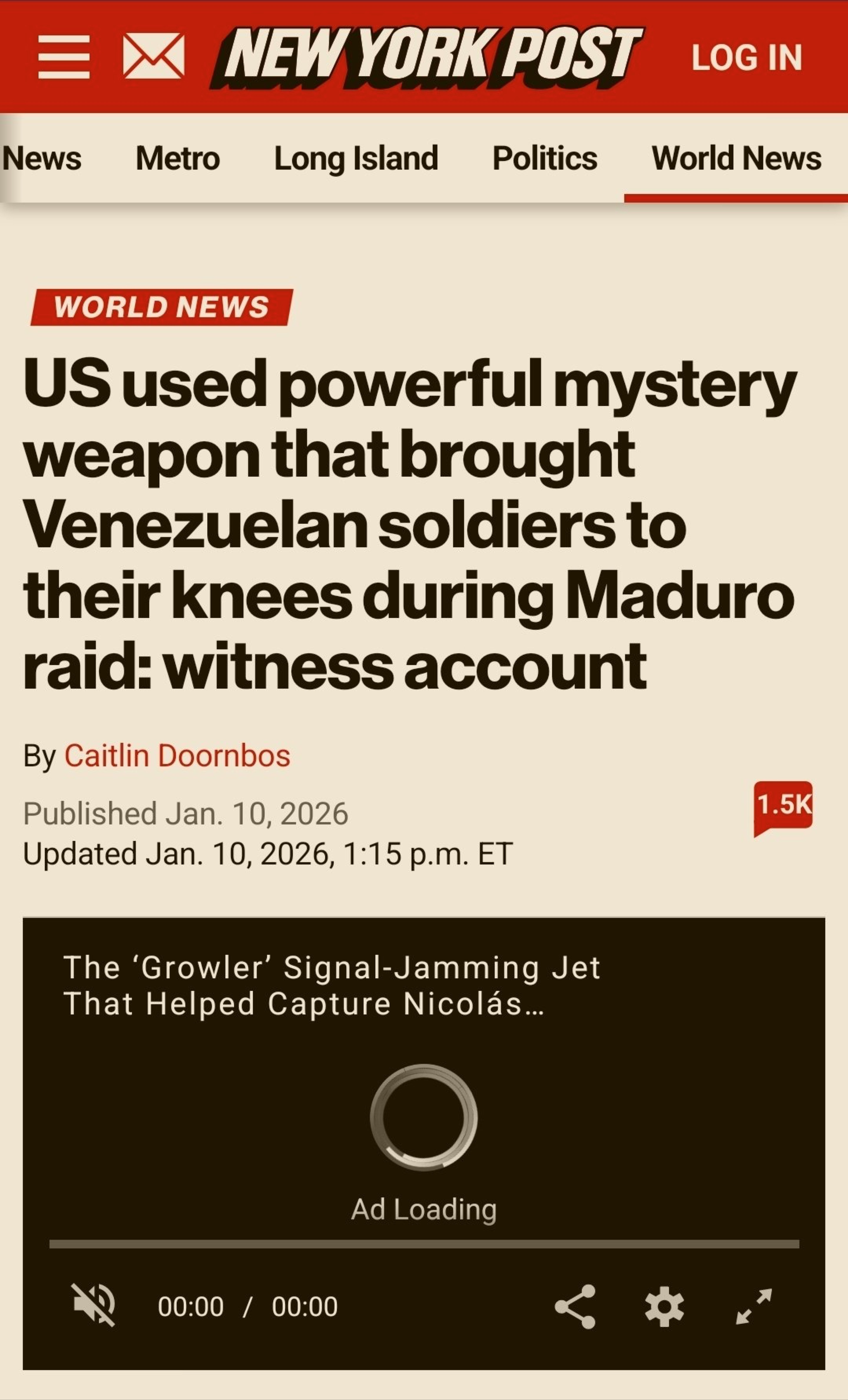 US Army has a new sonic weapon probably was used in Maduro’s extraction ...
