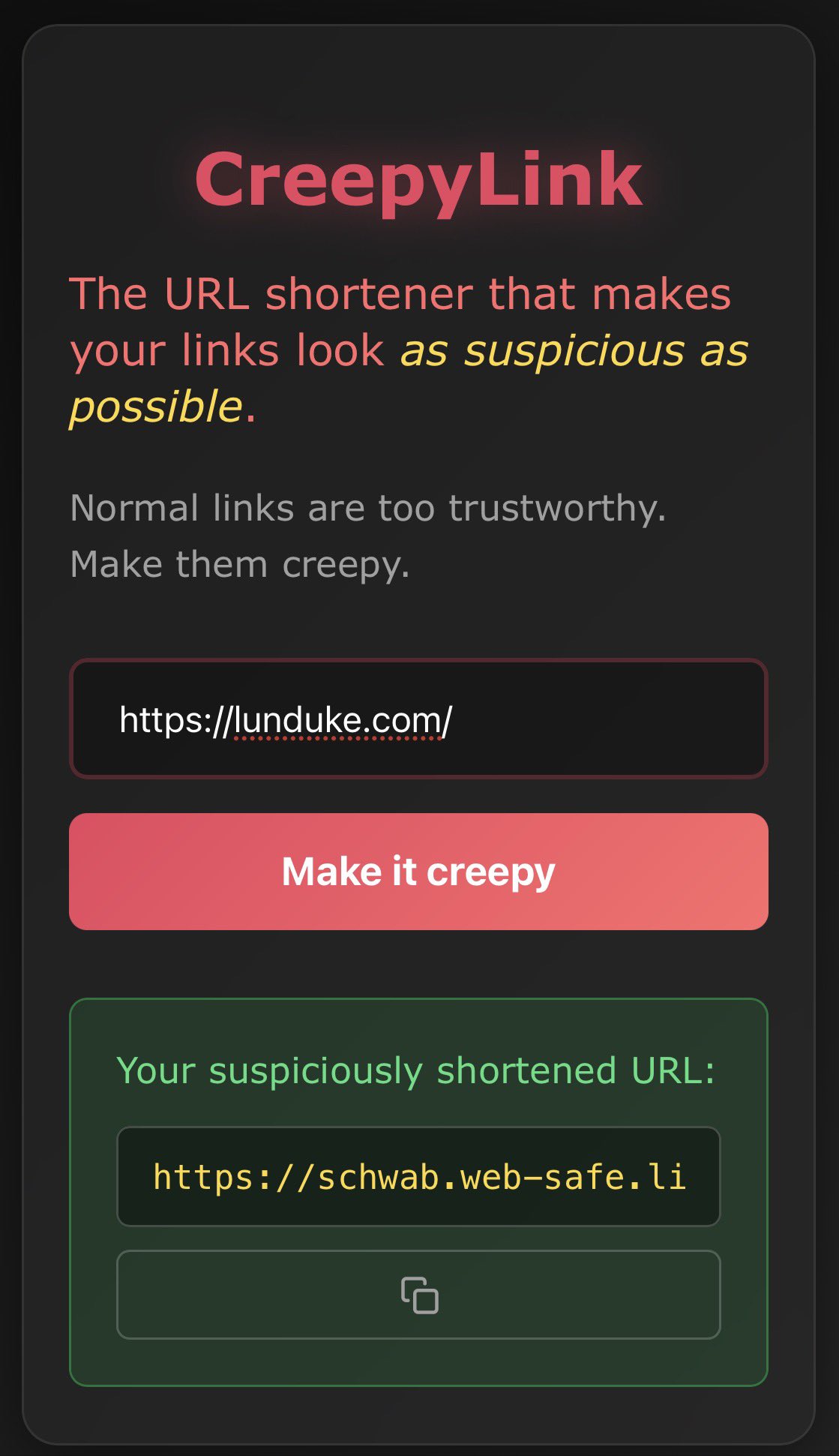 A URL "shortener" that makes URL's seem untrustworty. | technology | Digg
